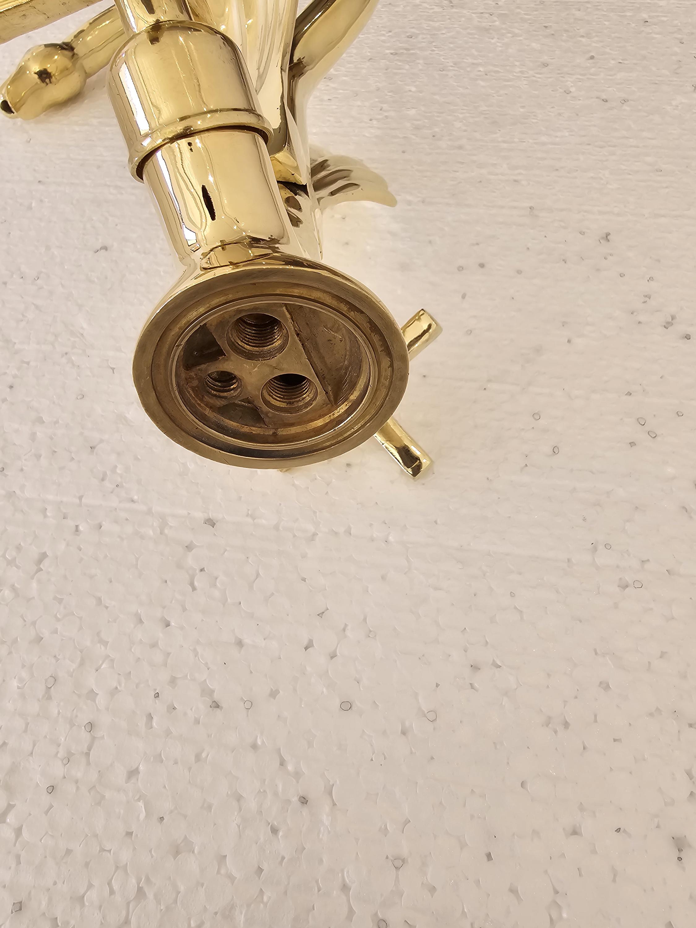 Unlacquered Brass Swan Faucet With Two Handles - Swan Elegance ...