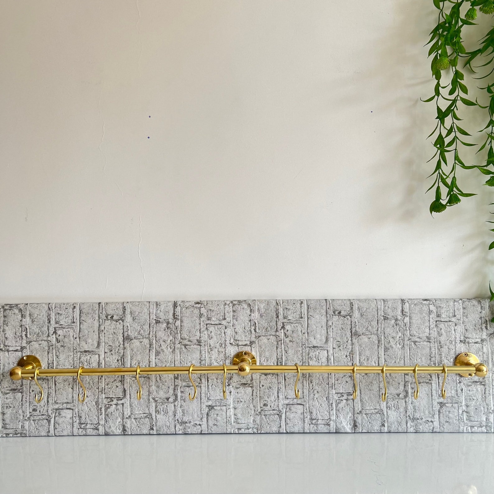 Handmade Vintage Brass Pot Rack Unlacquered Antique Style Rustic Gold ...