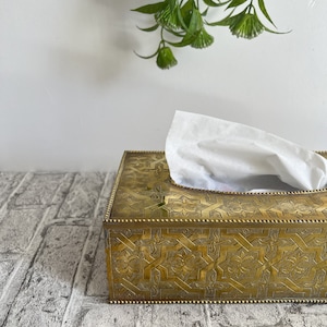 Engraved Solid Brass Tissue Box Cover - Rectangular Solid Brass Tissue ...