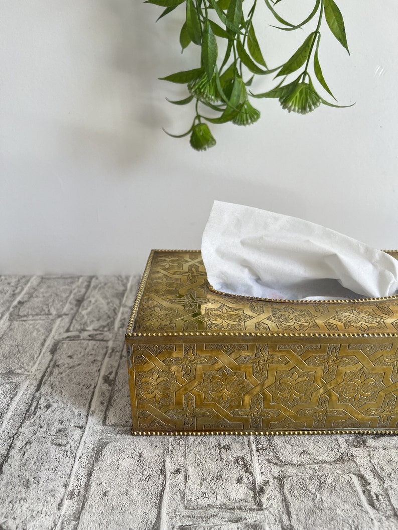 Engraved Solid Brass Tissue Box Cover Rectangular Solid Brass Tissue ...