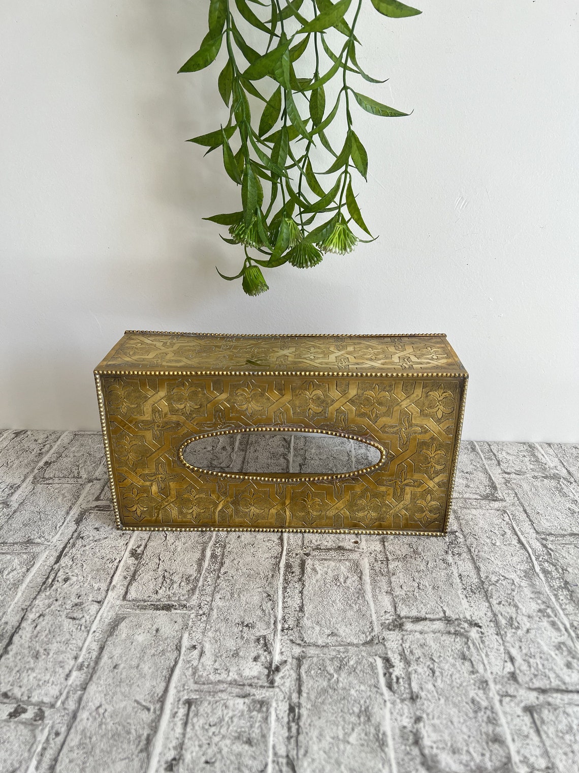 Engraved Solid Brass Tissue Box Cover Rectangular Solid Brass Tissue ...