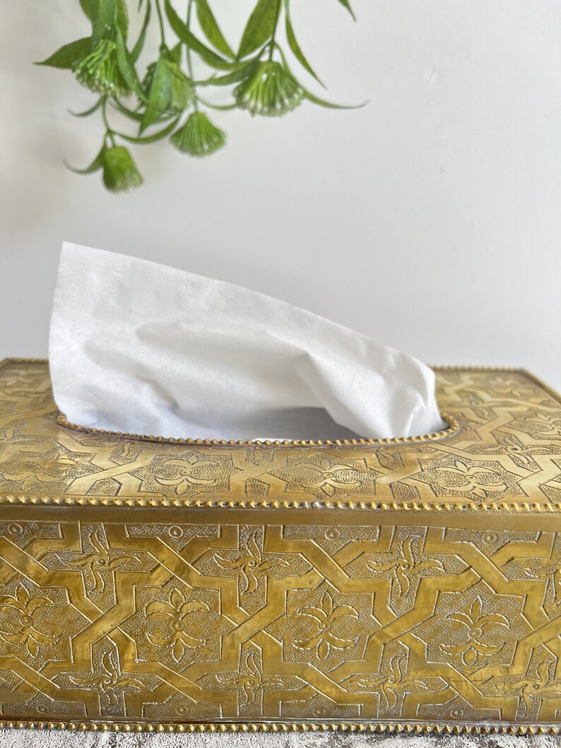 Engraved Solid Brass Tissue Box Cover - Rectangular Solid Brass Tissue ...