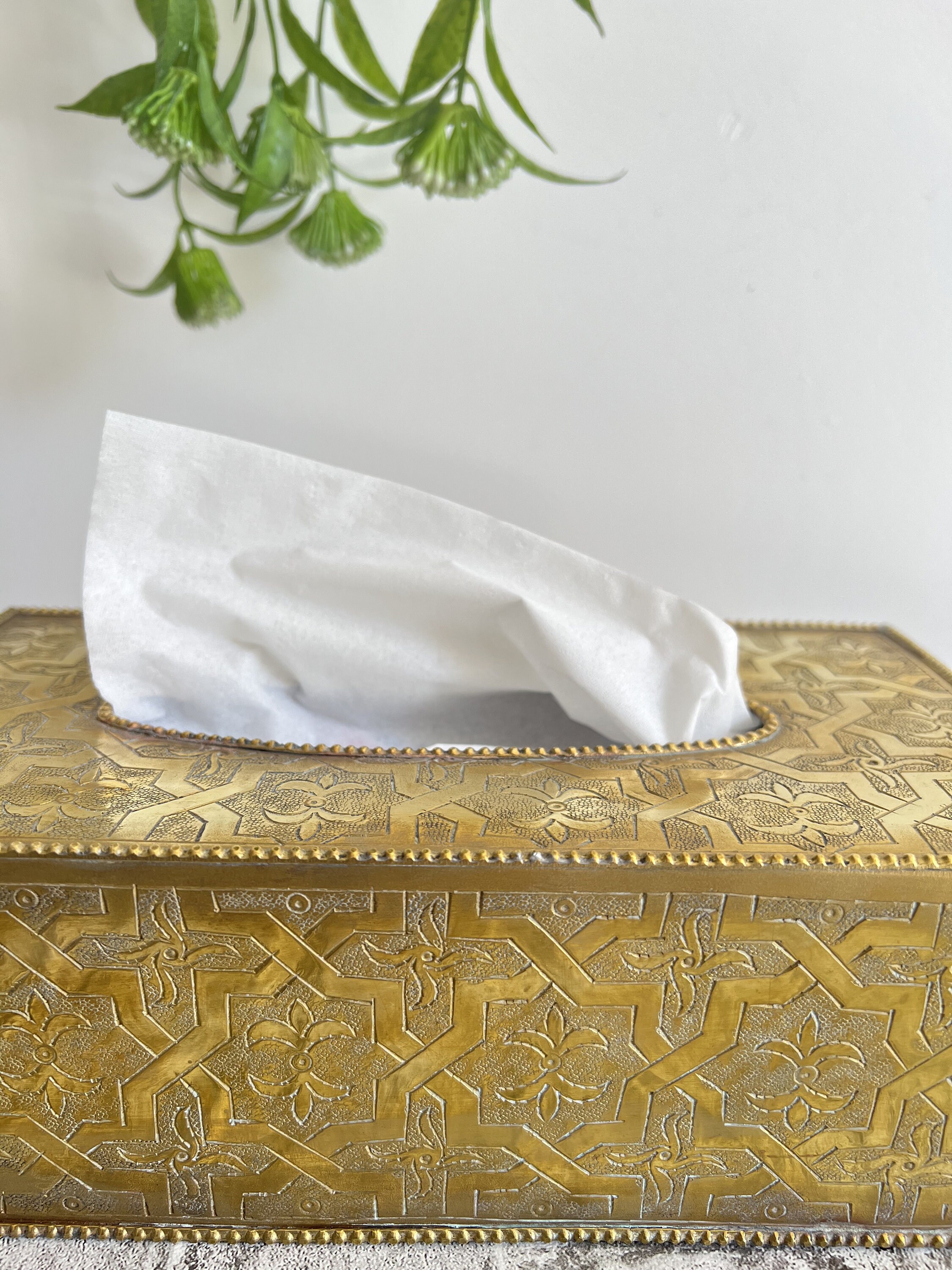 Engraved Solid Brass Tissue Box Cover Rectangular Solid Brass Tissue ...