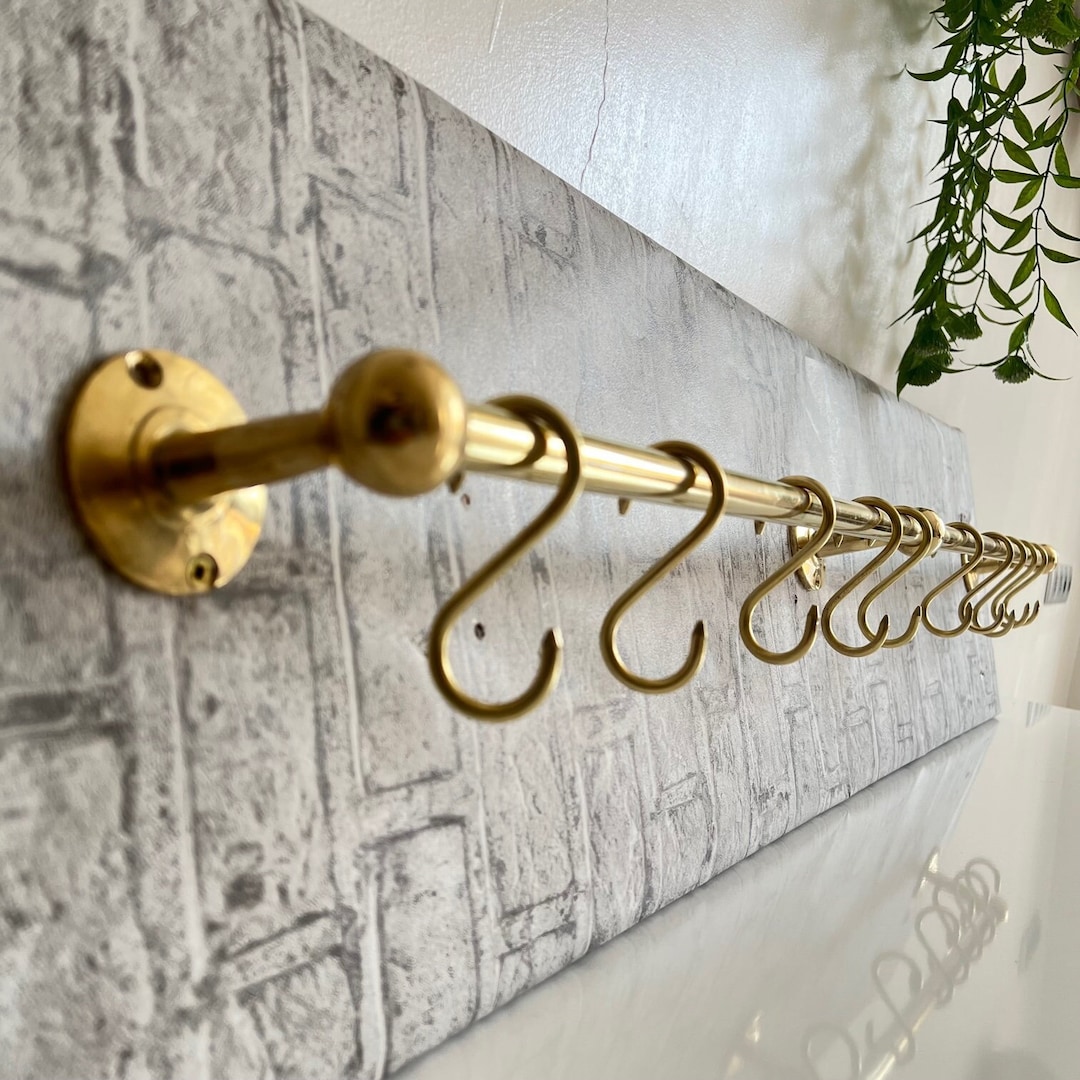 Handmade Vintage Brass Pot Rack - Unlacquered Antique Style - Rustic ...