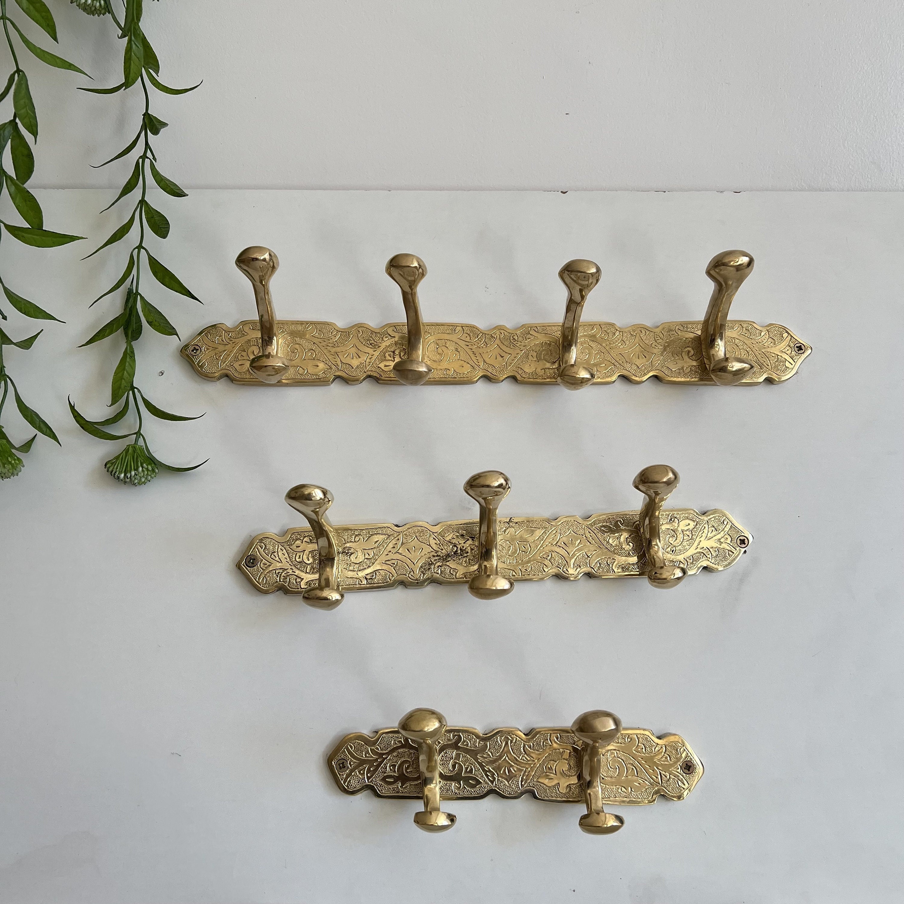 Moroccan Hooks Brass . Solid Brass Embossed Coat - Brass Hook Moroccan ...