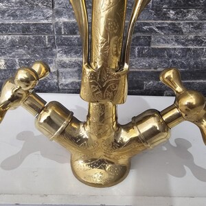 Unlacquered Brass Swan Faucet With Two Handles - Swan Elegance ...