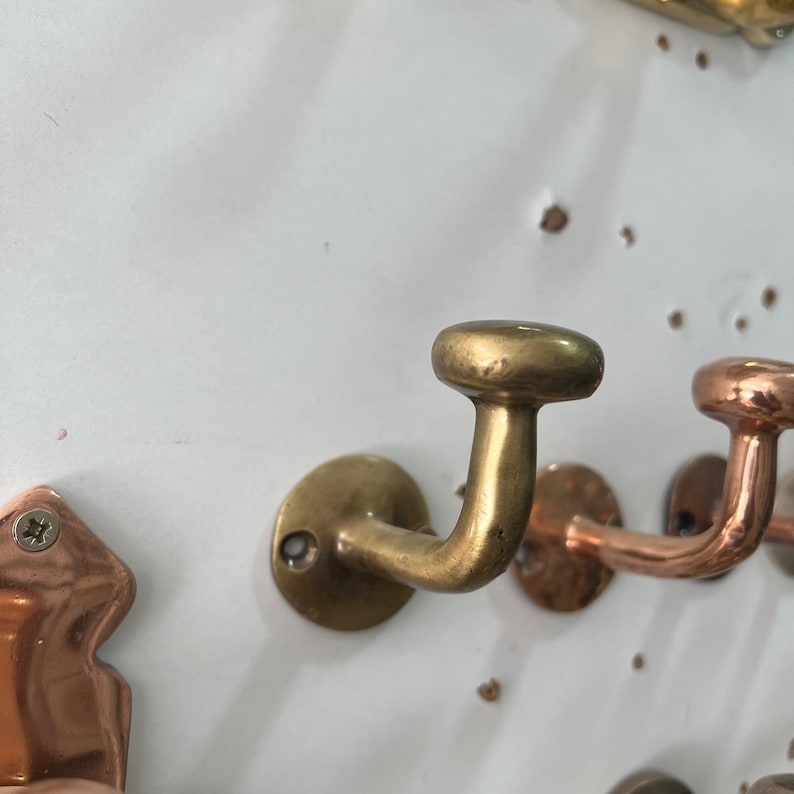 Moroccan Brass Hooks for Wall, Unlacquered Brass Hook With Vintage ...