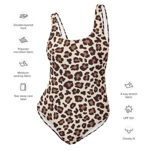 Leopard Animal Print One-piece Swimsuit - Etsy