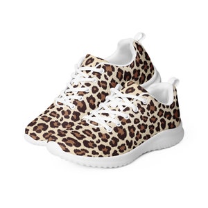 Women’s Leopard Animal Print Athletic Tennis Shoes - Etsy