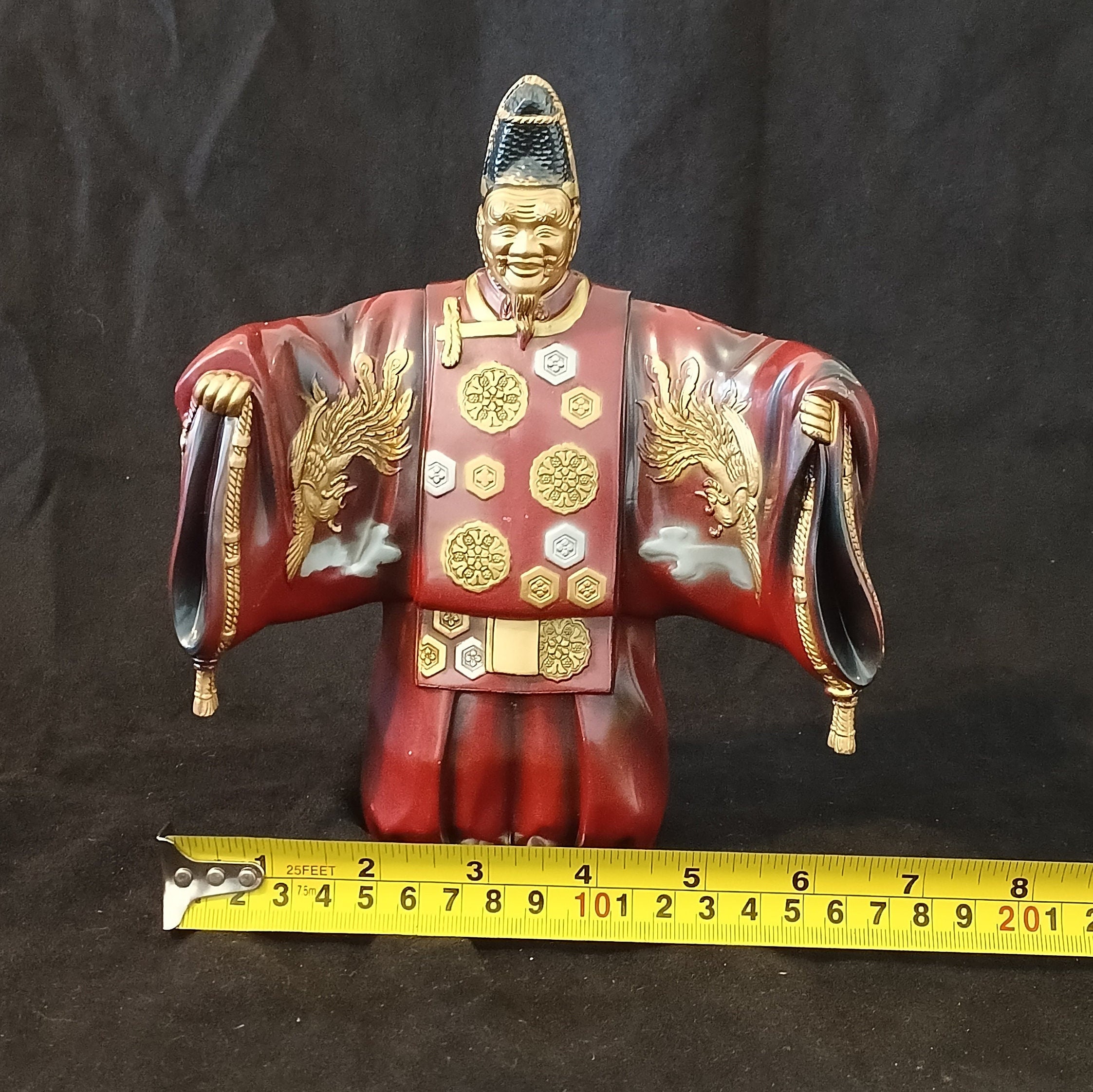 20 Cm Okina Noh Doll Kabuki Dancer Bronze Mixed Metal Statue 1950's ...
