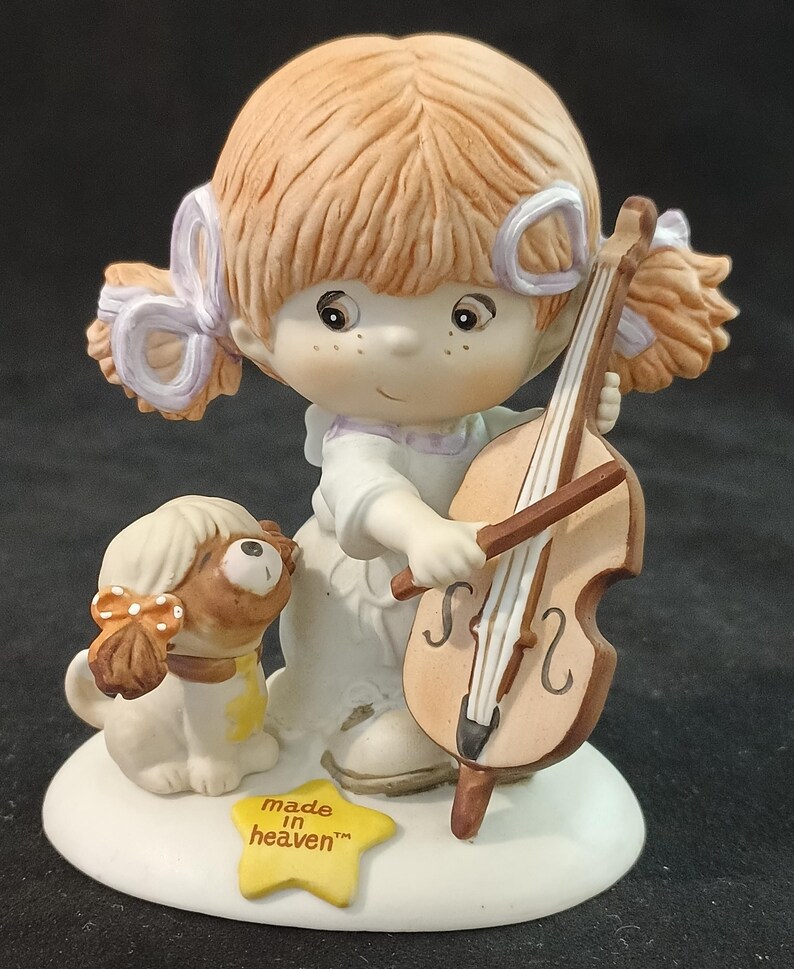 10 Cm Made in Heaven Heavenly Music Little Girl Plays Cello Puppy Has ...