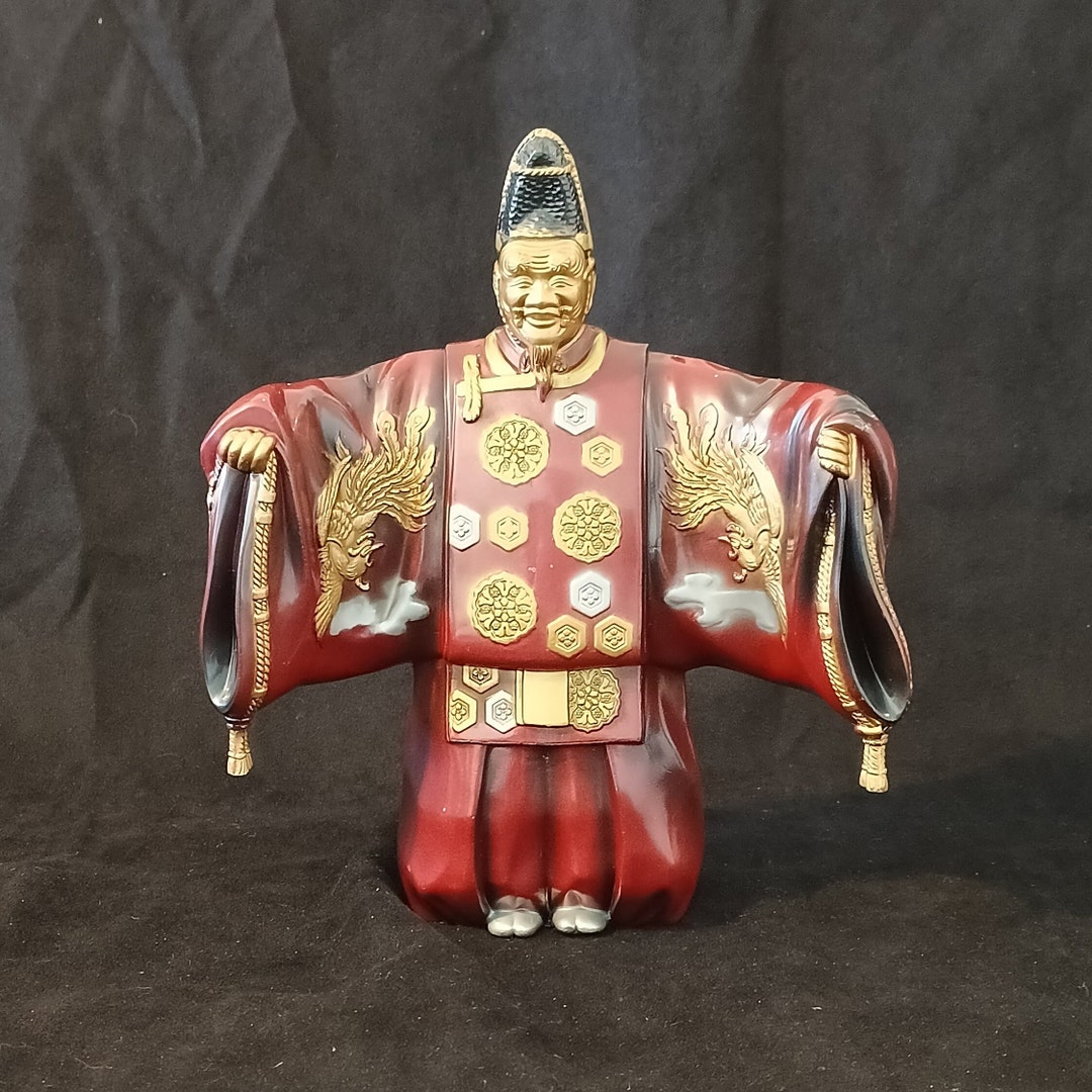 20 Cm Okina Noh Doll Kabuki Dancer Bronze Mixed Metal Statue 1950's ...