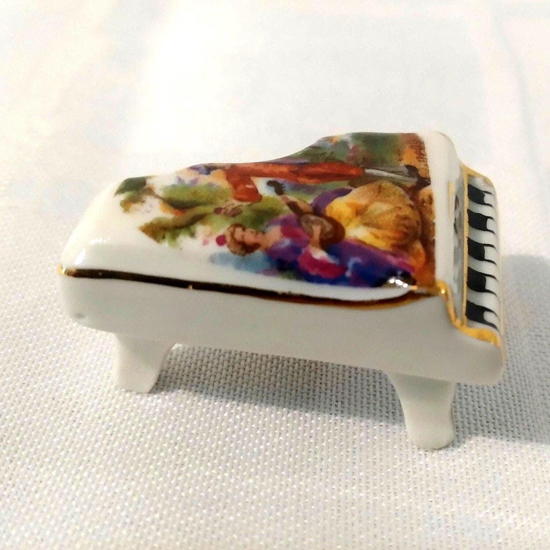 Miniature Porcelain Piano LIMOGES FRANCE Courting a Couple - Etsy