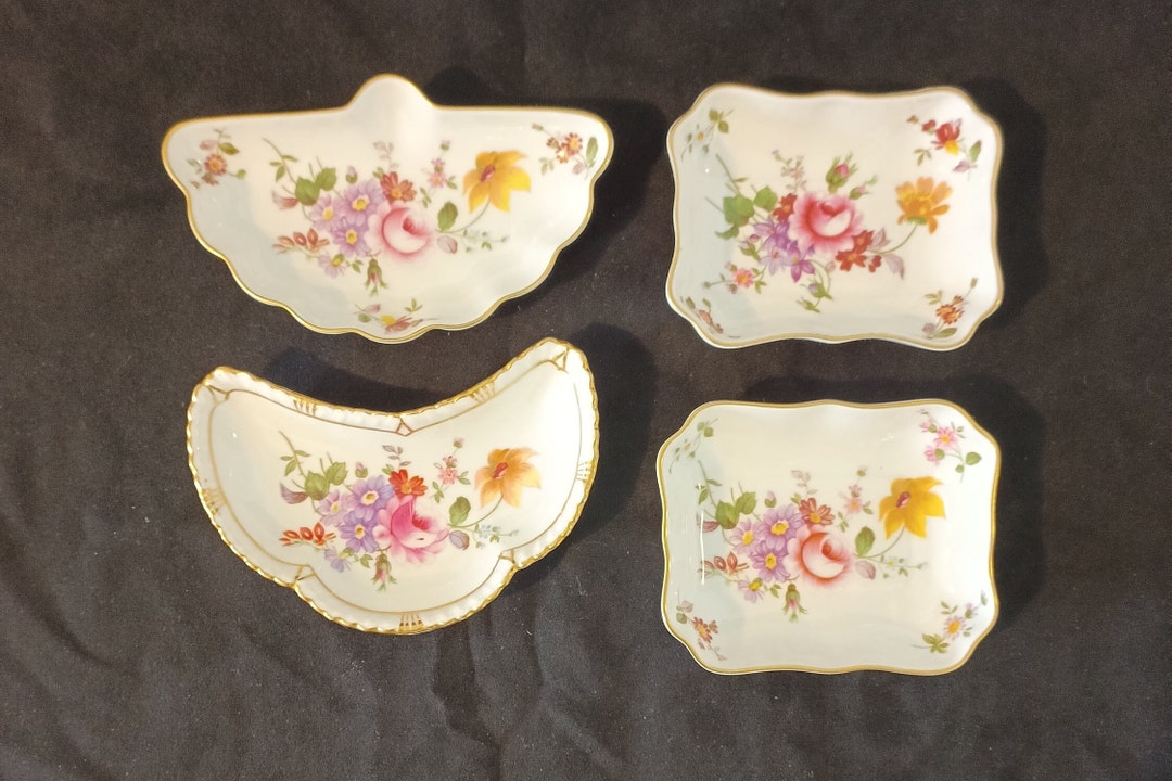 4 Vintage Small Derby Posies Dishes Semi-circular Royal Crown Derby - Etsy