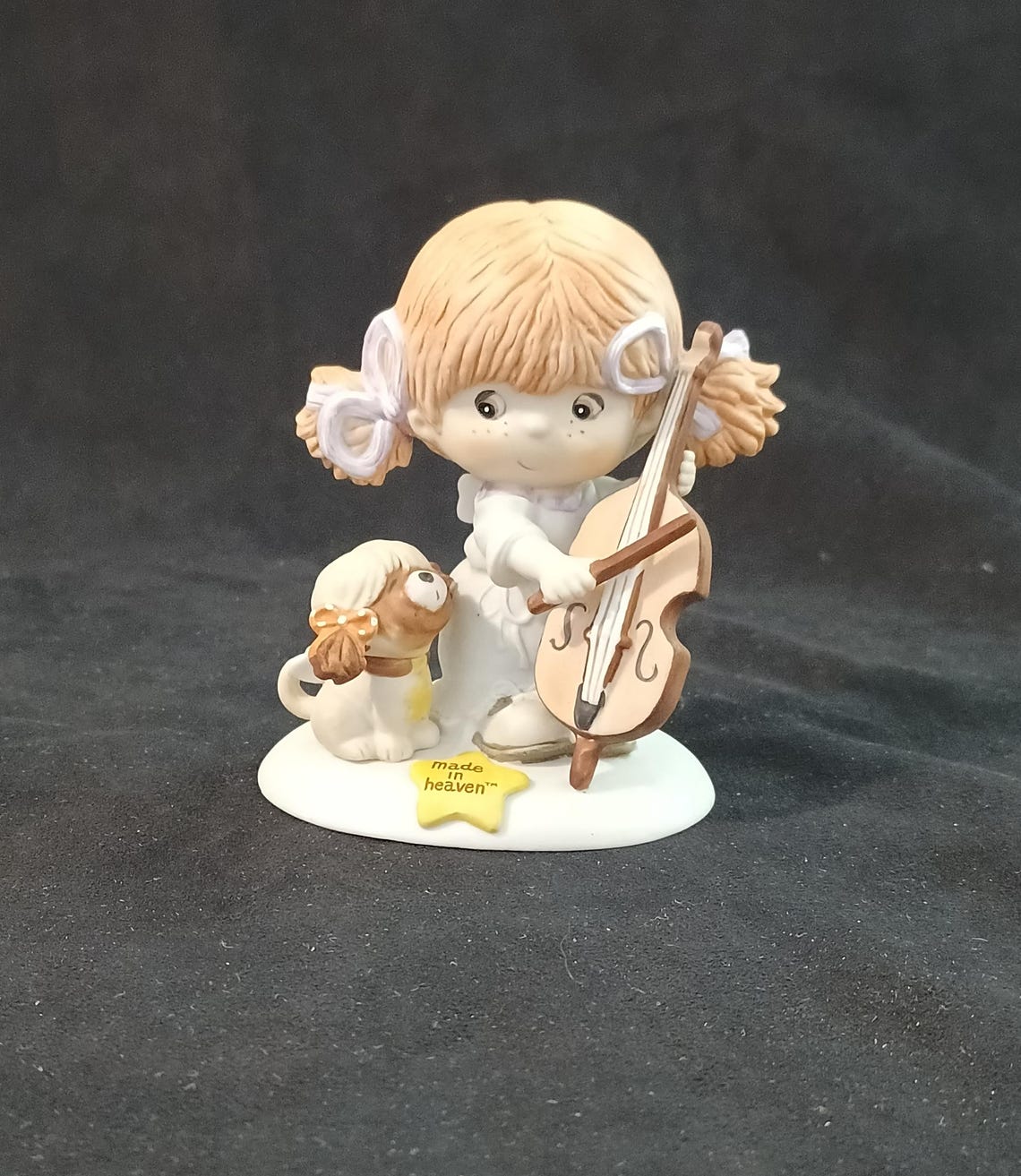 10 Cm Made in Heaven Heavenly Music Little Girl Plays Cello Puppy Has ...