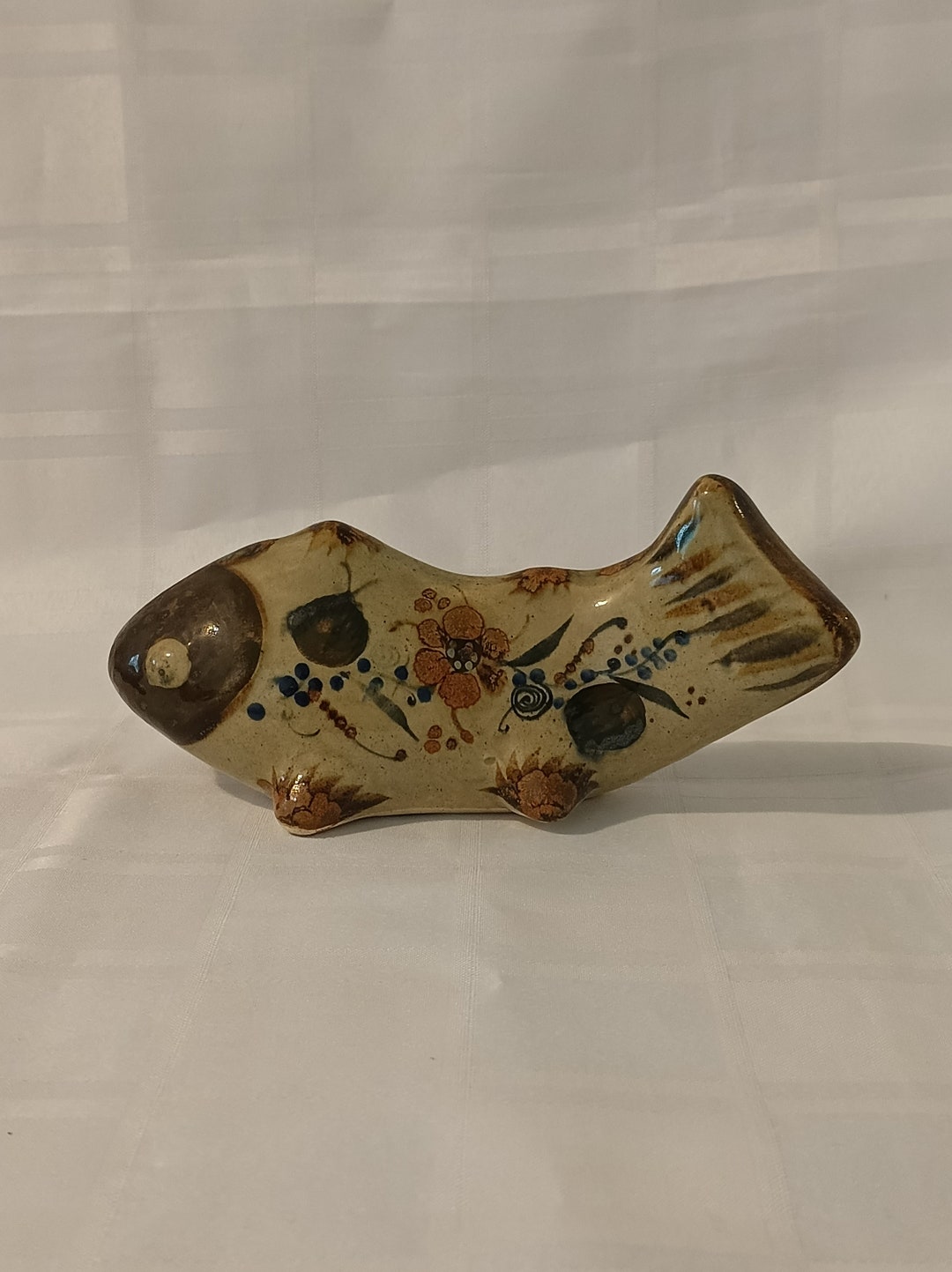 20 Cm Tonal Fish Figurine, Mexican Pottery, Fish, Flowers, Pottery ...
