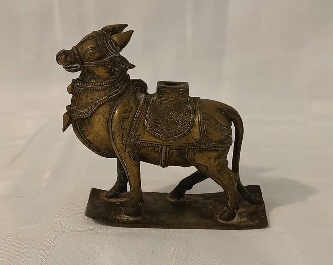 10cm Indian Nandi Shiva Bull Figurine Statue Traditional Sacred Bull ...