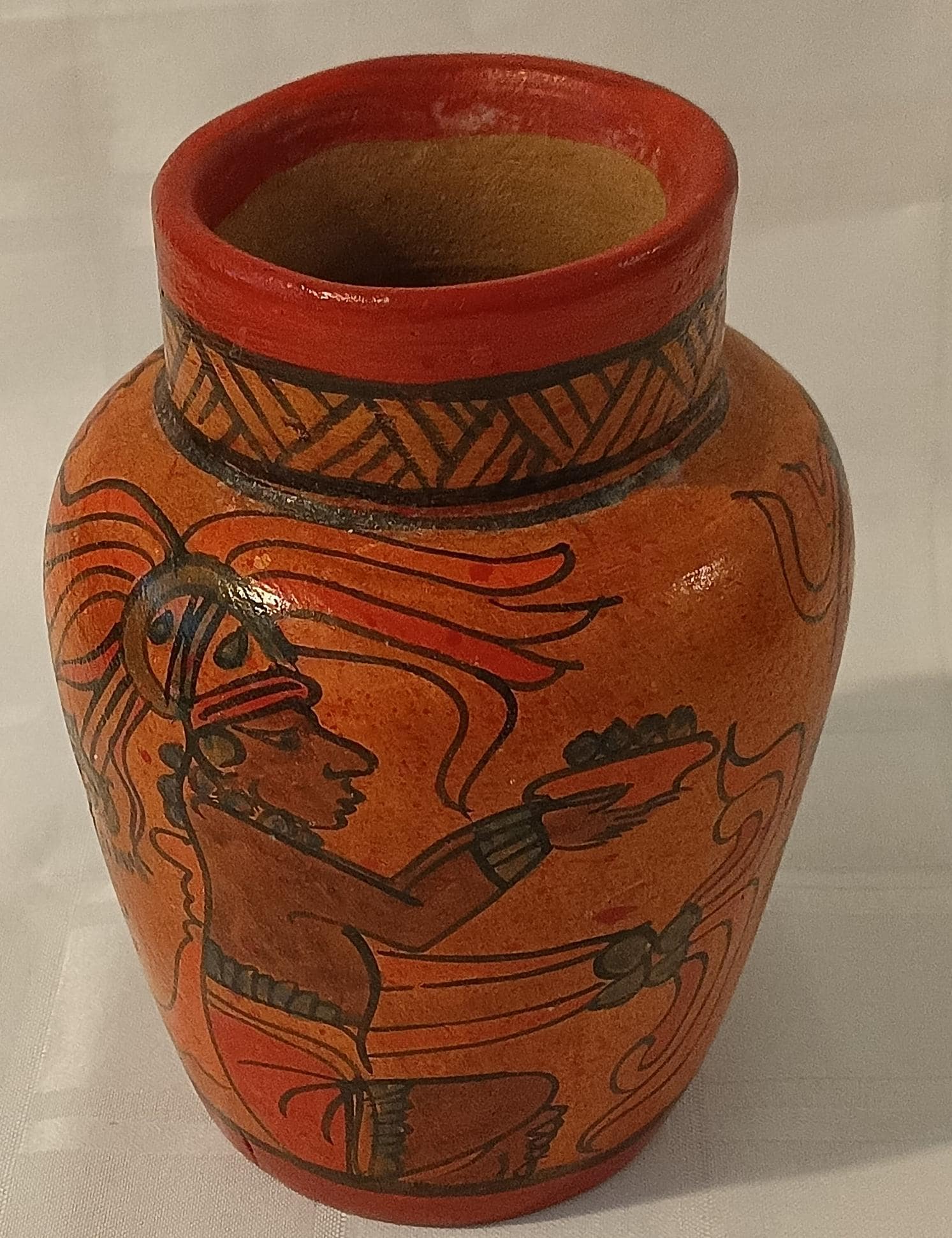 16.5 Cm Aztec and Inca Vase Mexican Tonal Pottery Crafted in Mexican ...