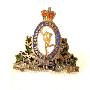 1.5 Cm Royal Canadian Corps of Signals Badge, Screw. Rare. Collectible ...