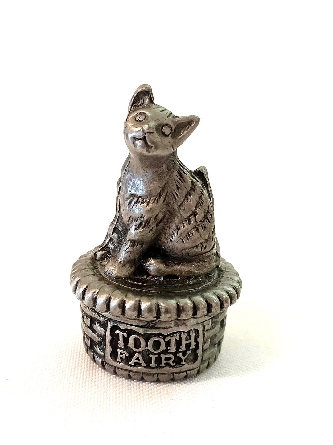 Torino PEWTER 2" Seated Cat, Tooth Fairy Miniature Trinket Box. Rare ...