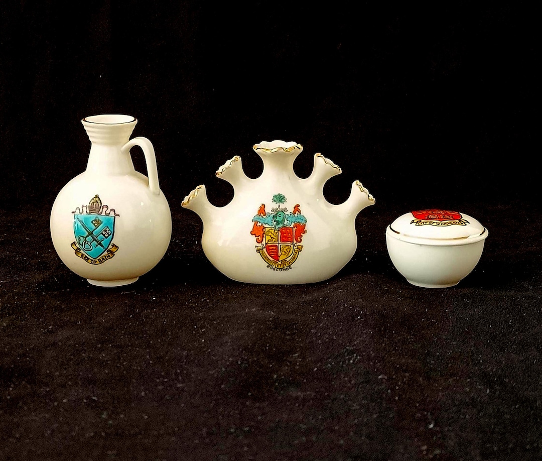 3 Small English Stoneware WH Goss. Romano-salopia Ewer Crest, City of ...