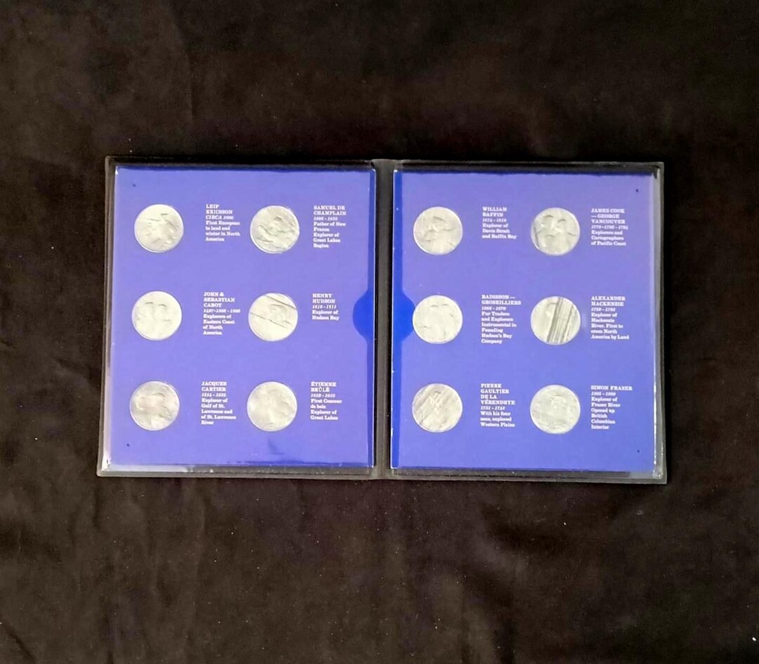 Set of 12 Collector Coins "explorers of Canada" 1970. Vintage. - Etsy