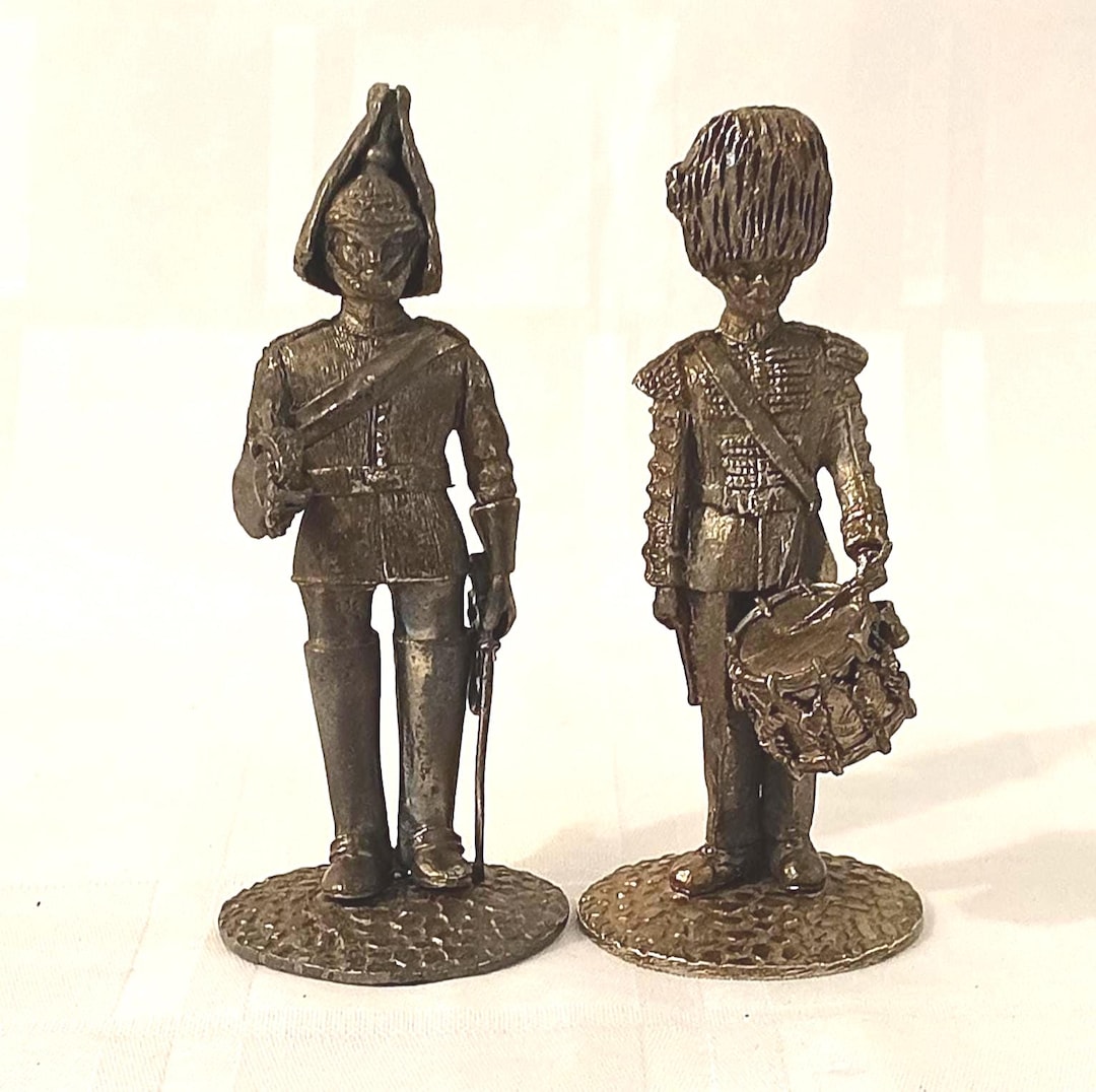 10.5 Cm Pewter Figures CHAS STADDEN. Made in England Meccano. Vintage ...