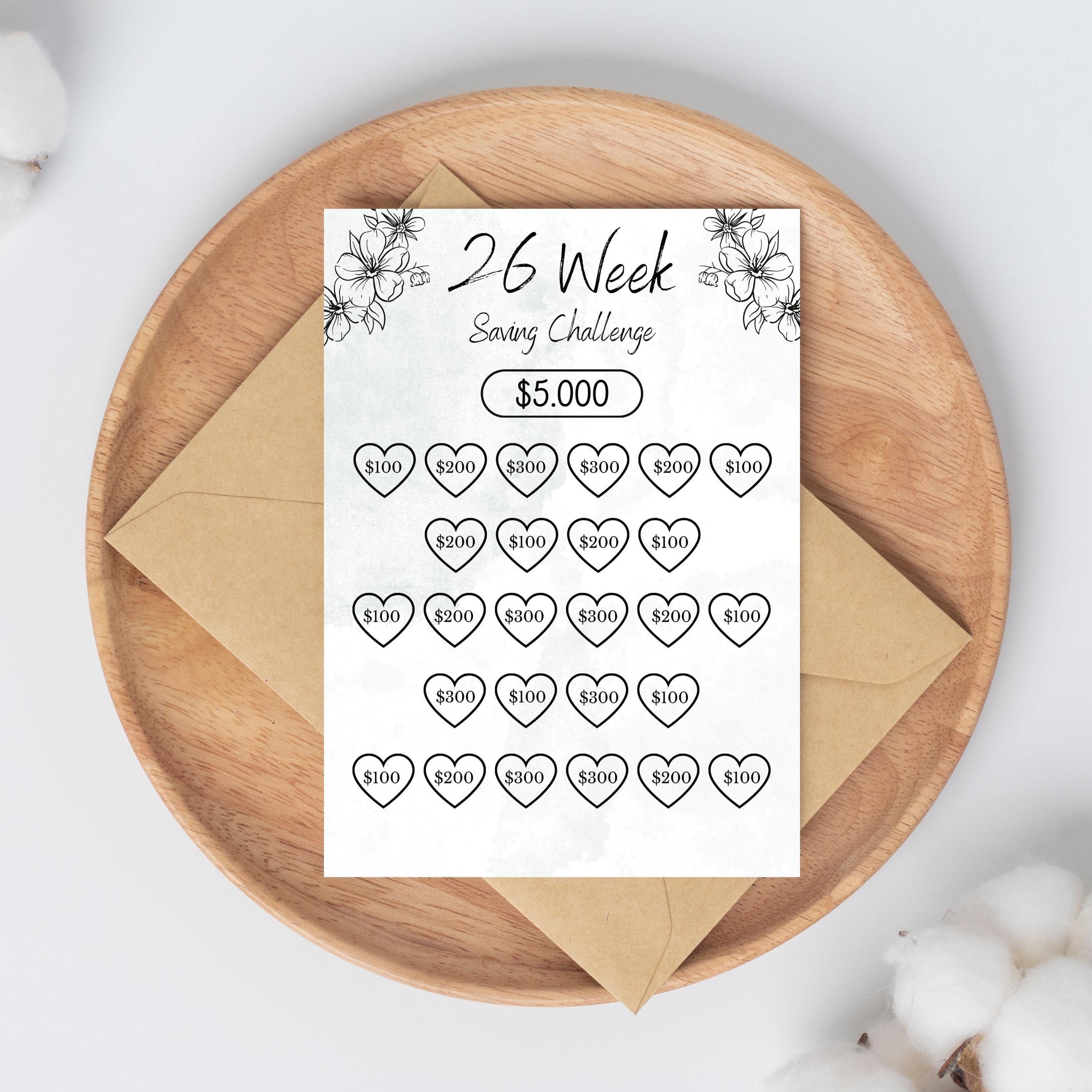 26 Week Savings Challenge 10K Printable Budget Envelope - Etsy