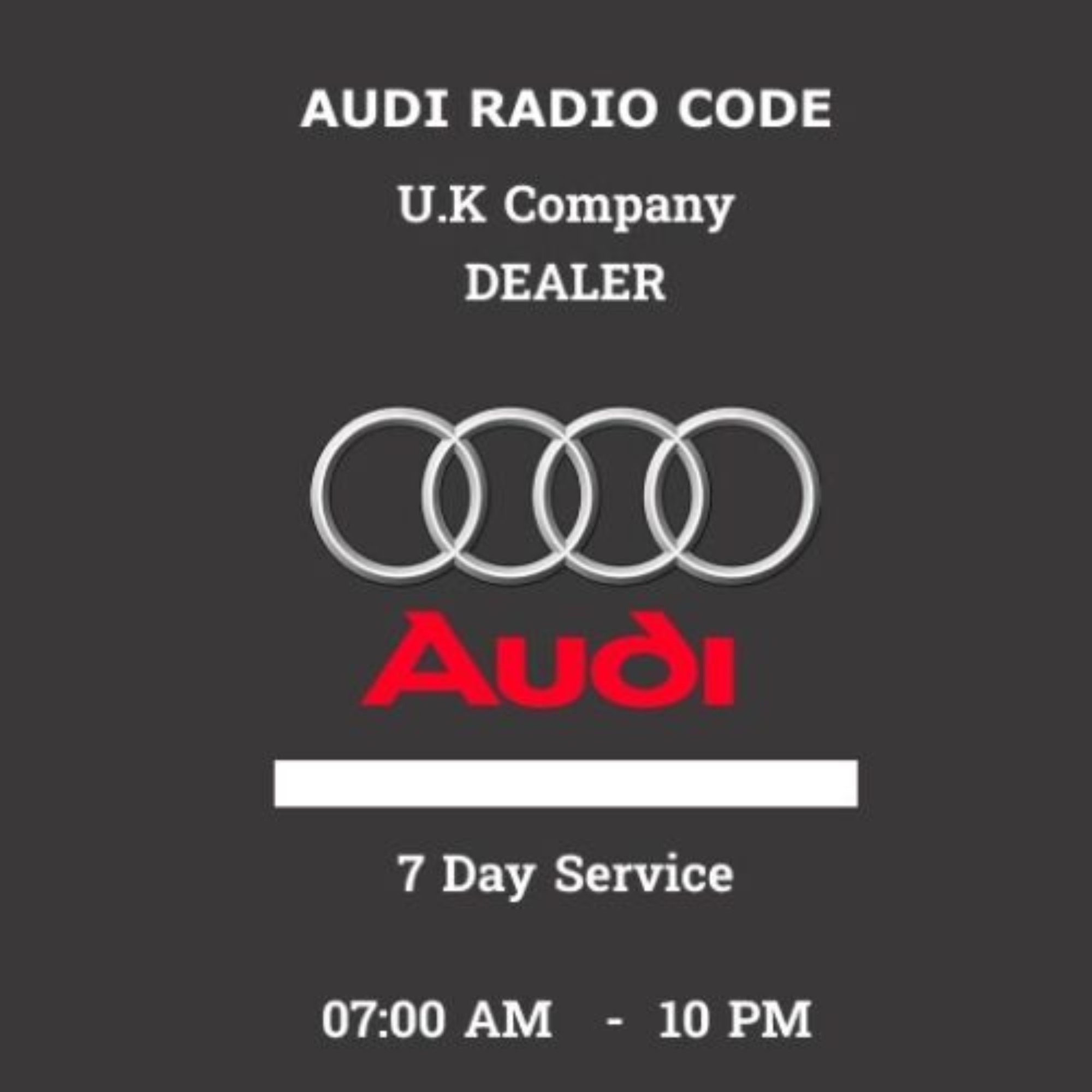Audi Radio Code Unlock - Audi Radio Unlock Pin Service - Radio Pin ...