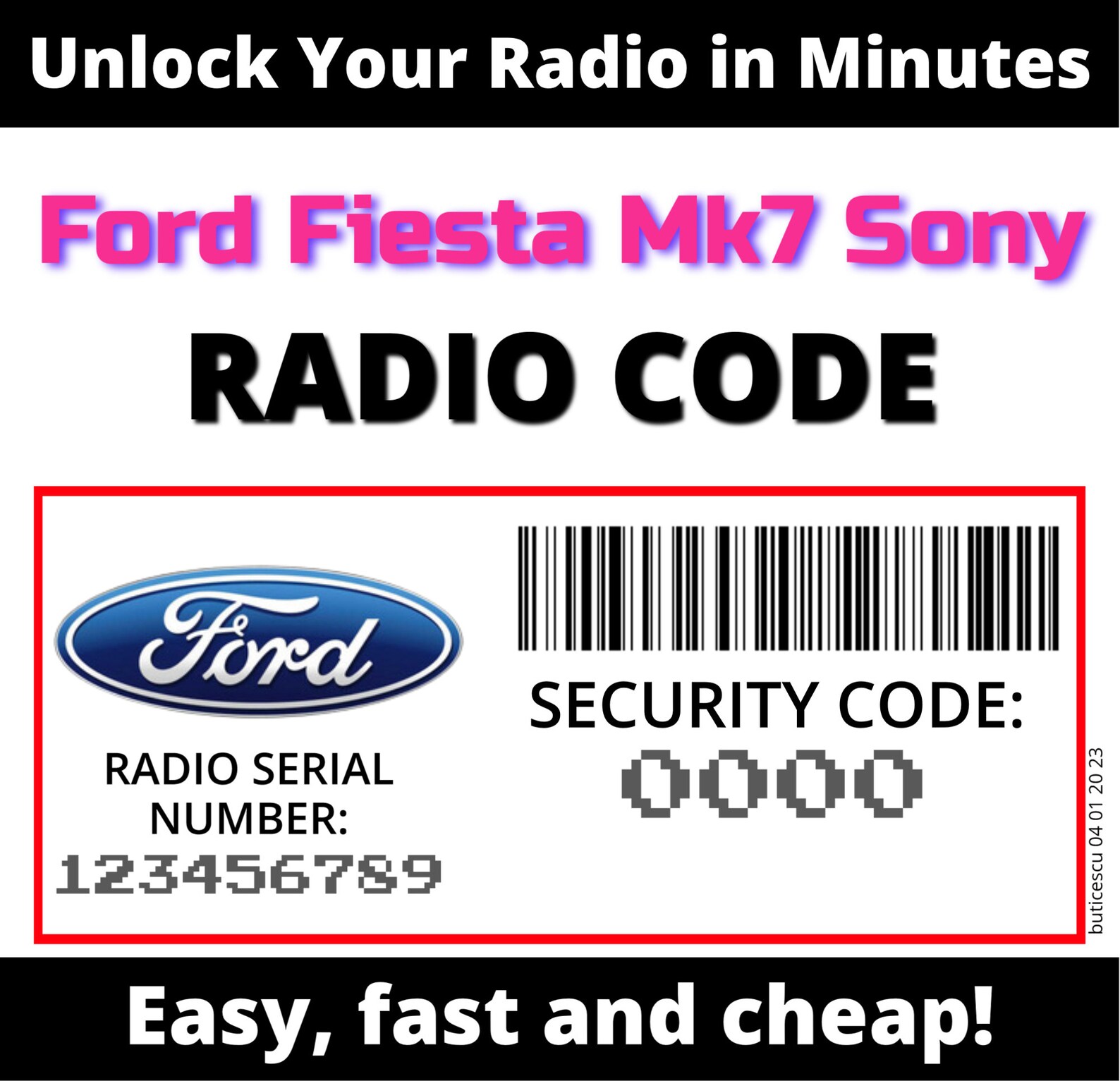 Radio Ford Fiesta Code Mondeo Panel Control Cd Audio Focus Unlock ...