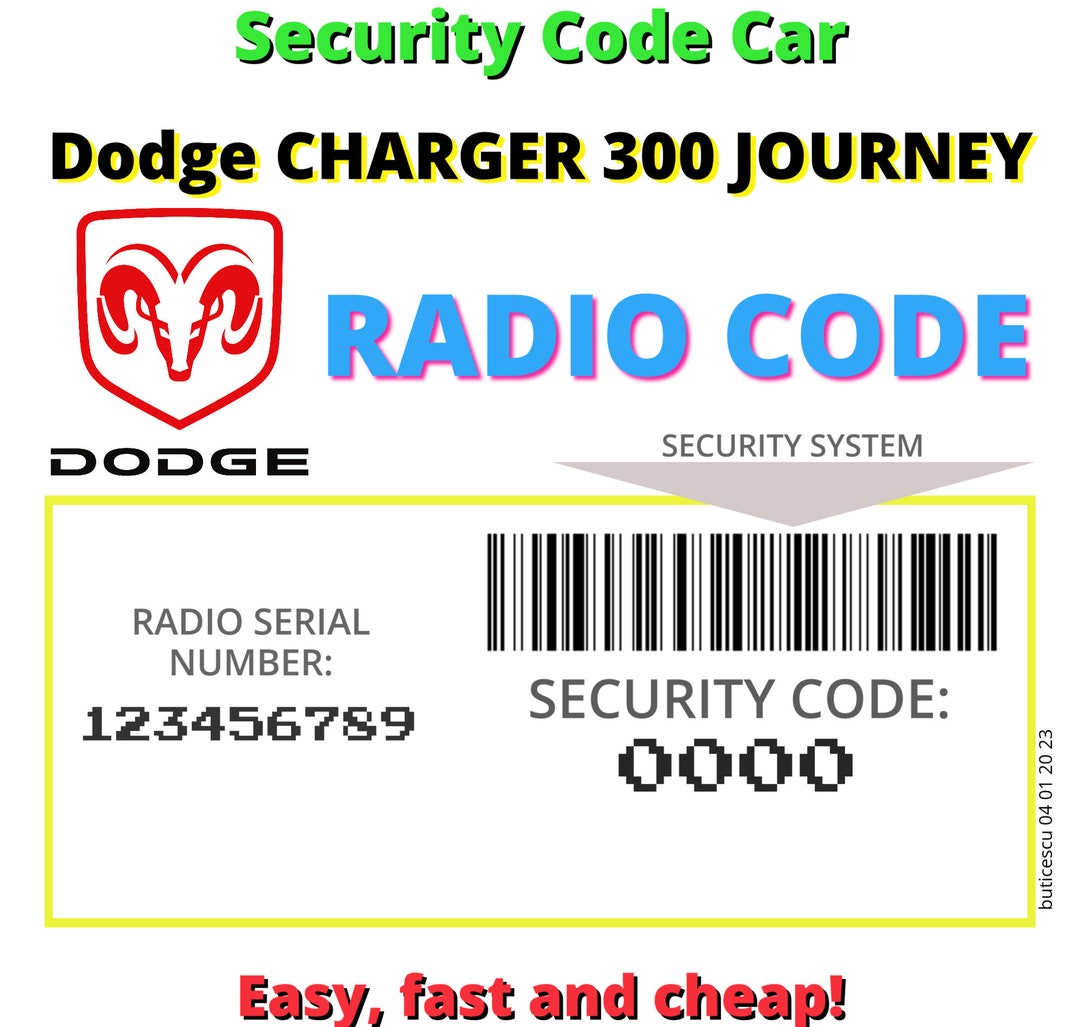 Radio Dodge Charger Code Decode Pin Challenger Fast Codes Chrysler ...