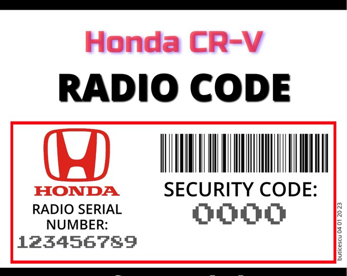 Radio Cr-v Honda Cd Code Crv Player Unlock Decode Fast Service Pin Codes Stereo Key Models ...