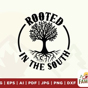 Southern Svg, Southern Roots Svg, Rooted in the South, Tree With Roots ...