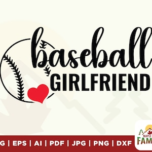 Baseball Girlfriend Svg, Cute Baseball Girlfriend Shirt Svg, Sports Svg ...