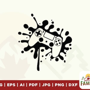 Gaming Controller Svg, Controller Svg, Spatter Svg, Video Game ...