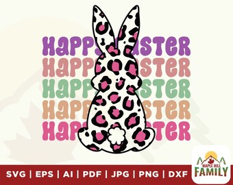 Happy Easter Leopard Bunny PNG - Etsy