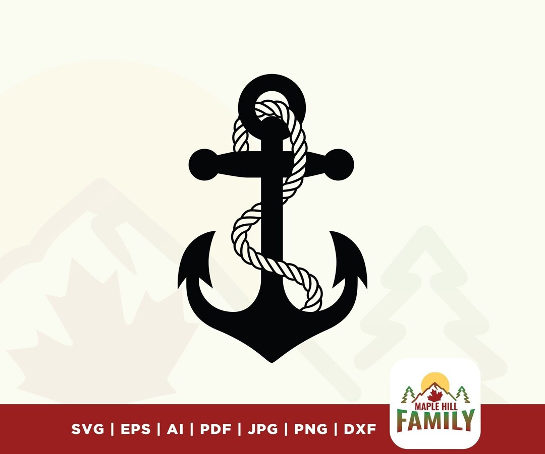 Anchor Svg, Anchor Png, Silhouette, File for Cricut, Boat Svg, Rope Svg ...