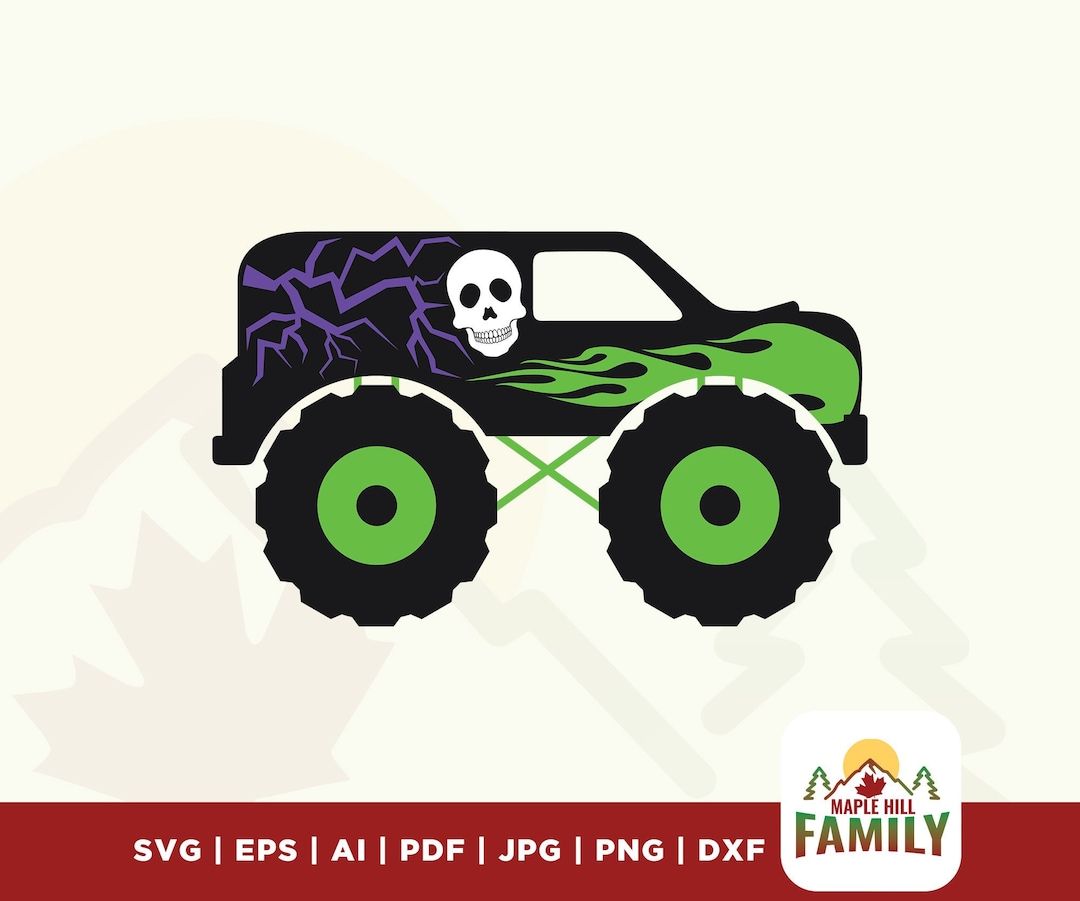 Monster Truck SVG, Skull, Flames, Lightning (digital Download) - Etsy