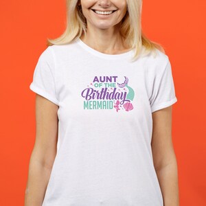 Aunt of the Birthday Mermaid Svg, Family Matching Party Squad Svg ...