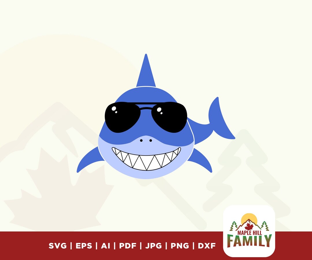 Shark Svg, Shark Boy Girl, Shark Sunglasses Svg, Cute Shark Svg, Shark ...