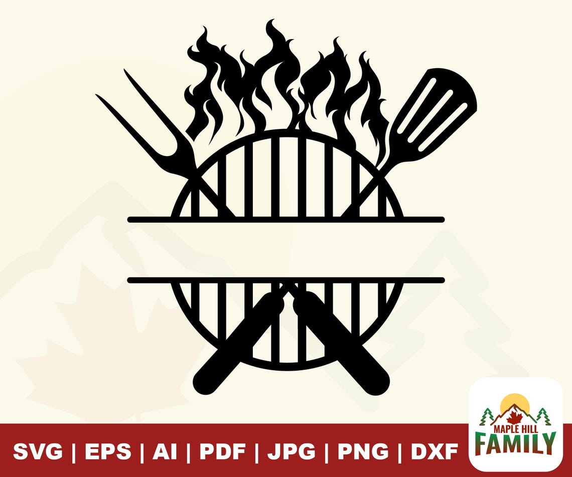 Grilling BBQ Grill Name Frame SVG, Dad Grillmaster Cut File (digital ...
