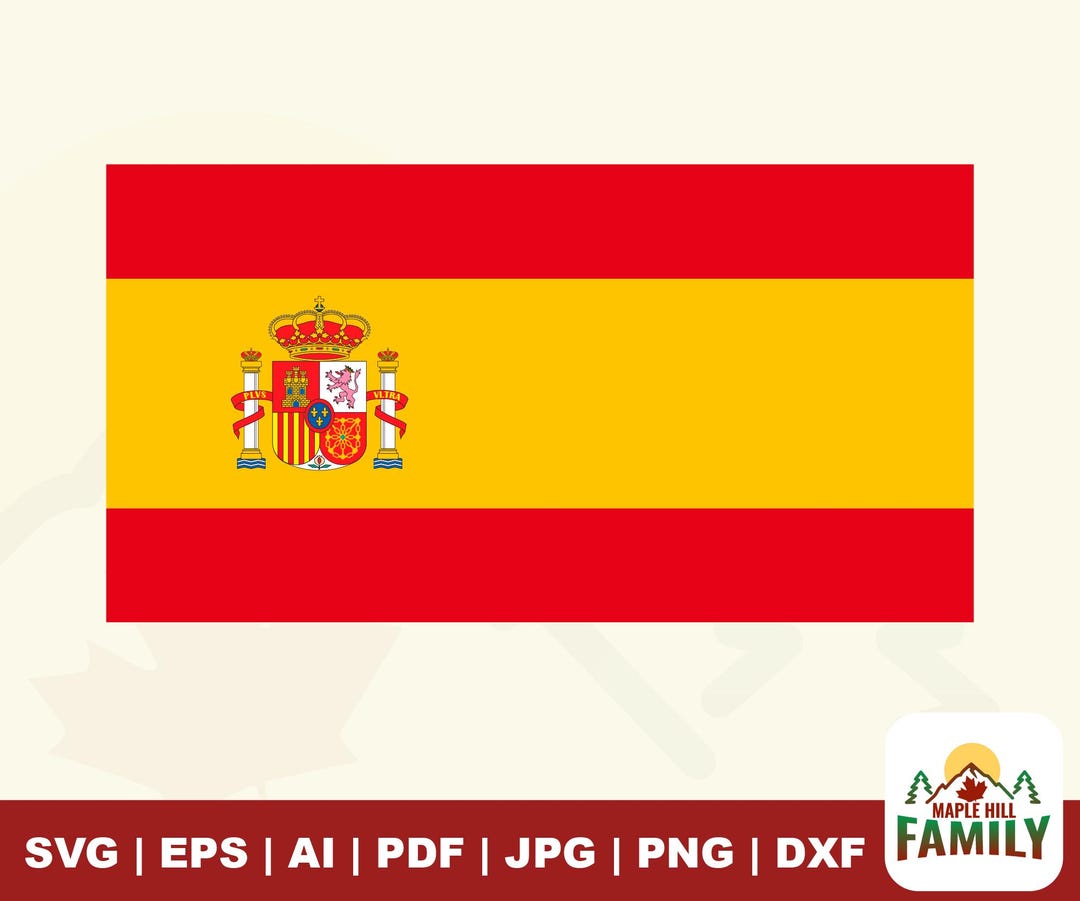 Spain Flag SVG: Sports Decal Vector Cut Files (digital Download) - Etsy