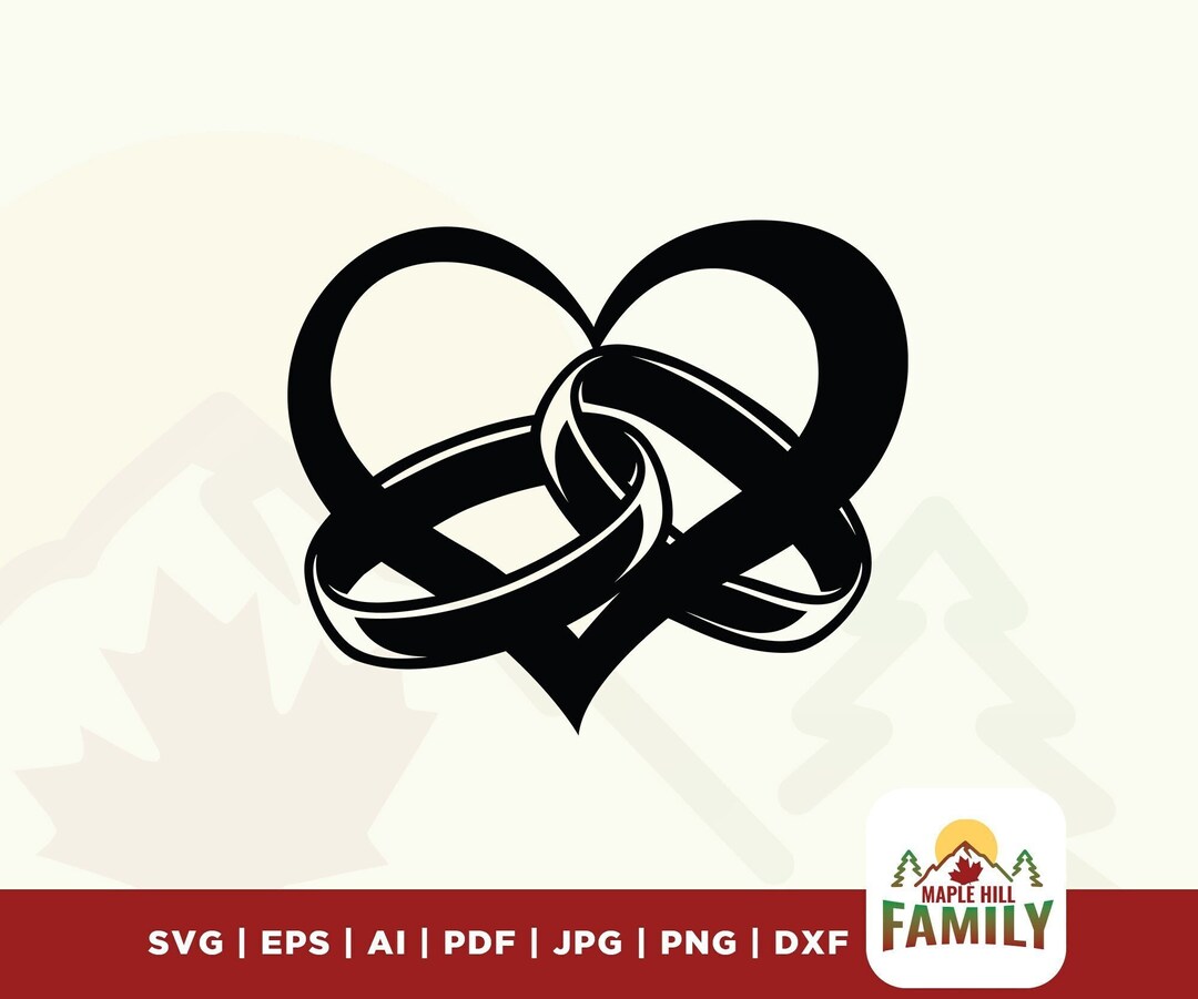 Heart Svg, Rings Svg, Wedding Heart Décor, Wedding Decorations, Wedding ...