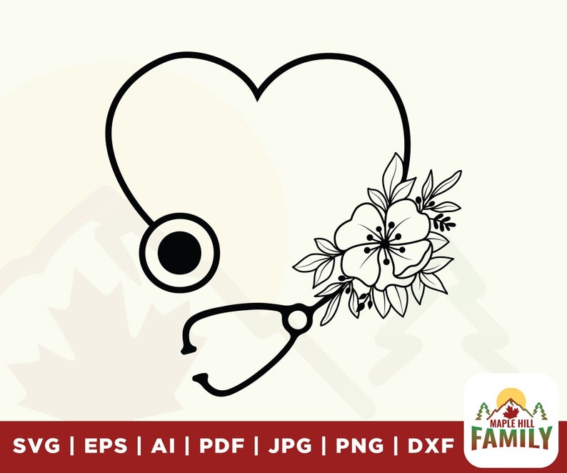 Nurse Stethoscope Svg Stethoscope Blossoms Svg Stethoscope - Etsy