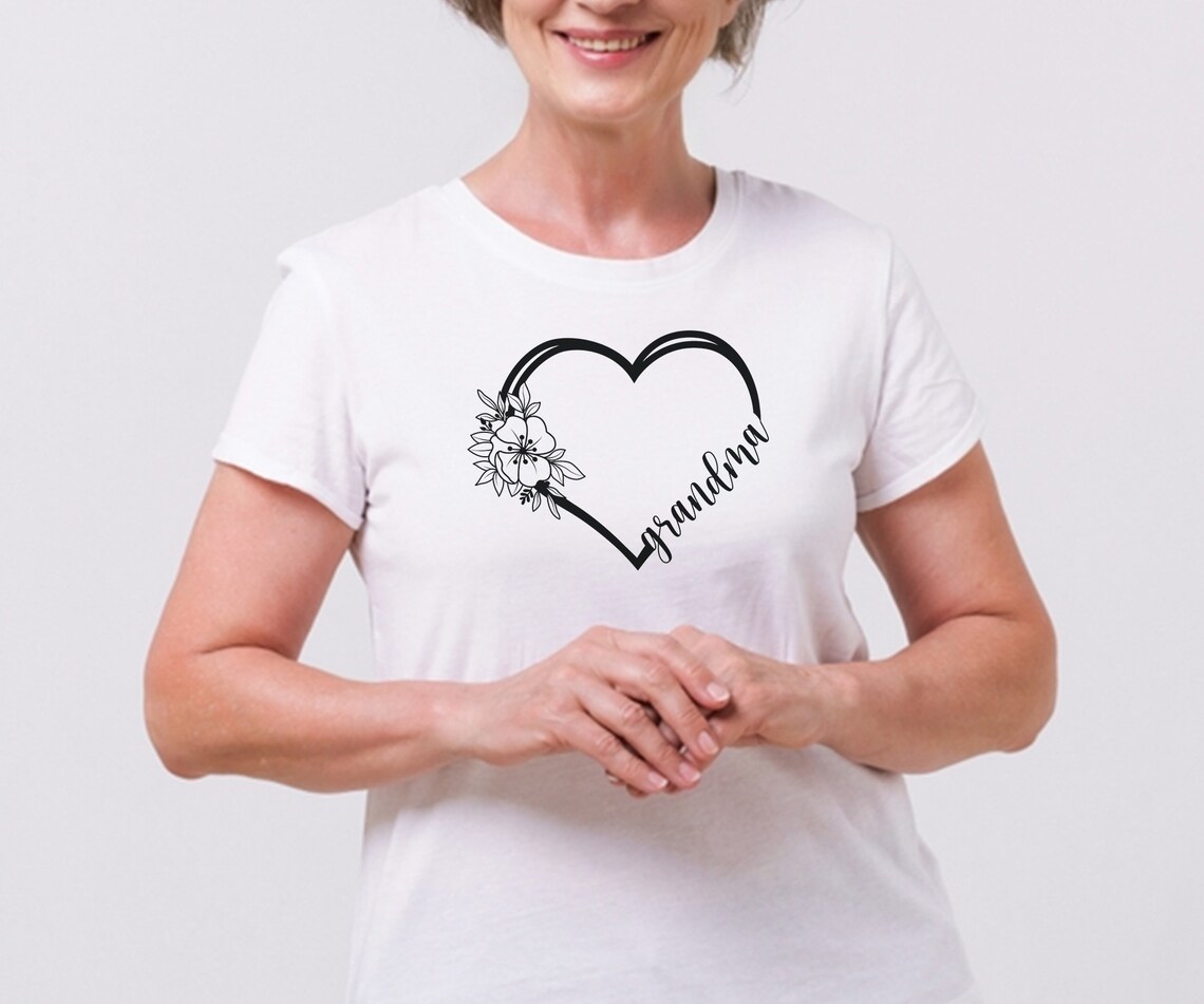 Grandma Flower Heart SVG Instant Digital Download Grandma - Etsy