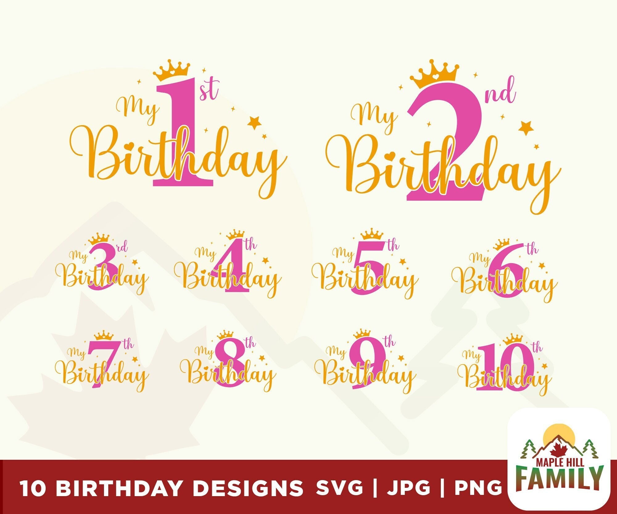 1st Birthday Svg, Birthday Svg Bundle, It's My Birthday Svg, Princess ...