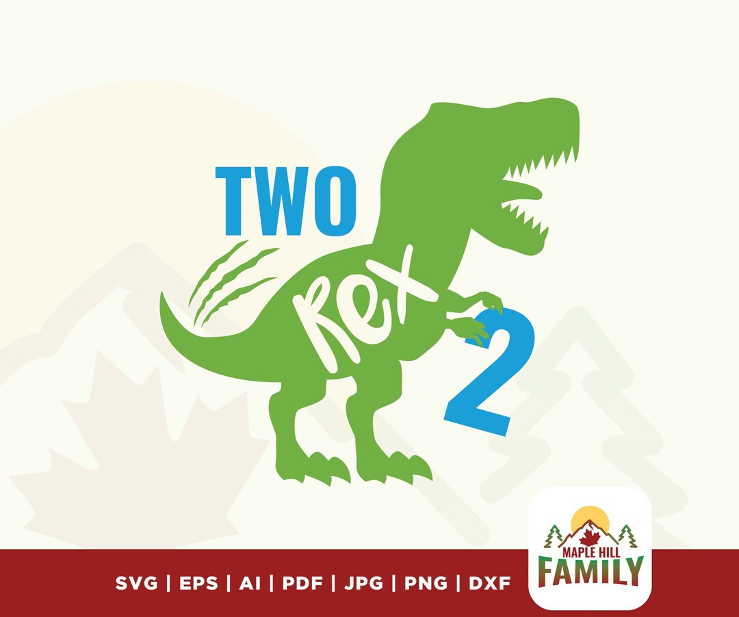 2 Rex Svg, Two Rex Svg, Birthday Svg, 2 Birthday Svg, Birthday Cut ...