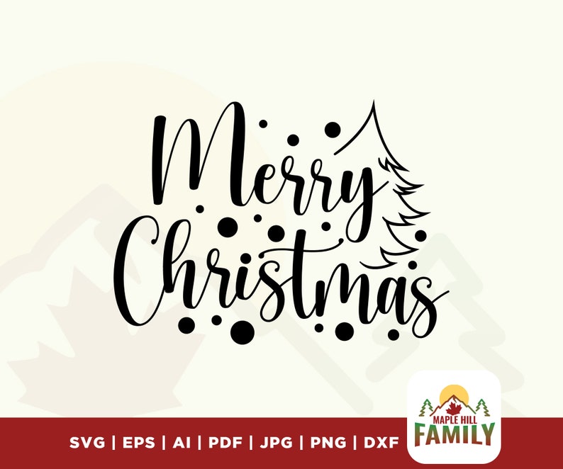 Merry Christmas SVG, Hand Lettered Christmas Tree, Cricut Files ...