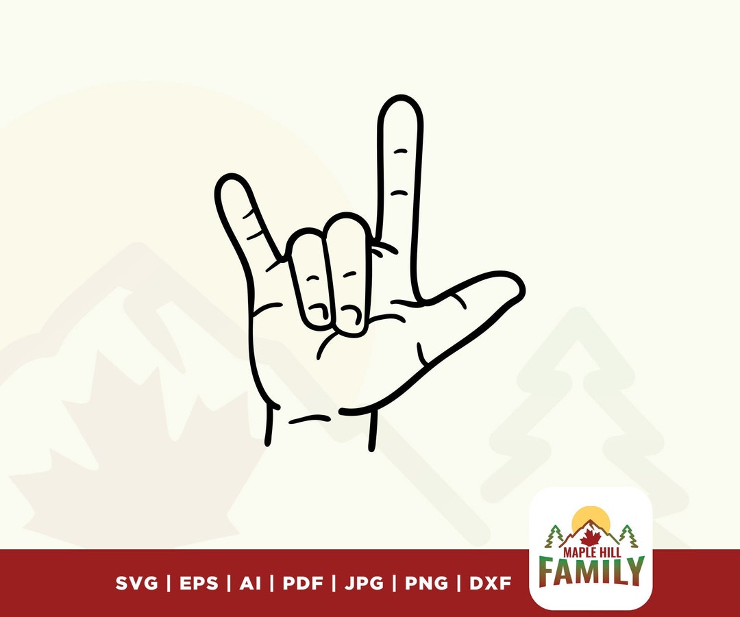 Love SVG, Love Hand Svg, I Love You Hand Sign Svg, Sign Language Svg ...