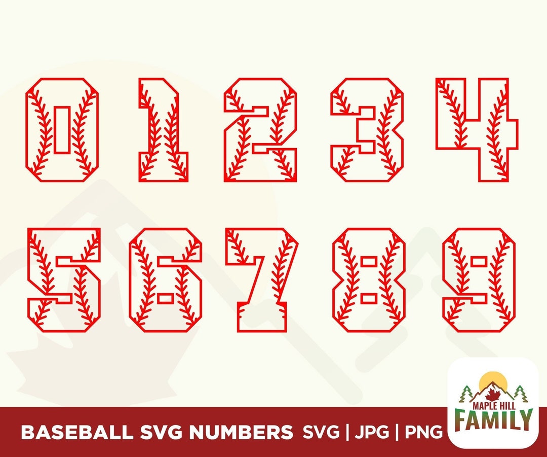 Varsity Numbers Svg, Baseball Stitching Numbers SVG, Baseball Mom Svg ...